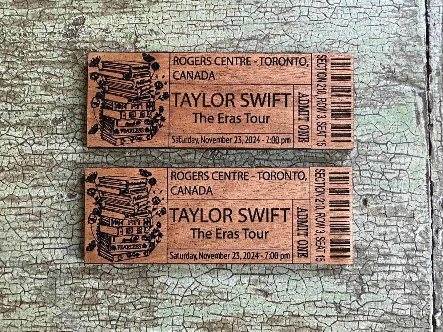 Custom Engraved Wood Ticket Commemorative | Fresh Vintage Shop