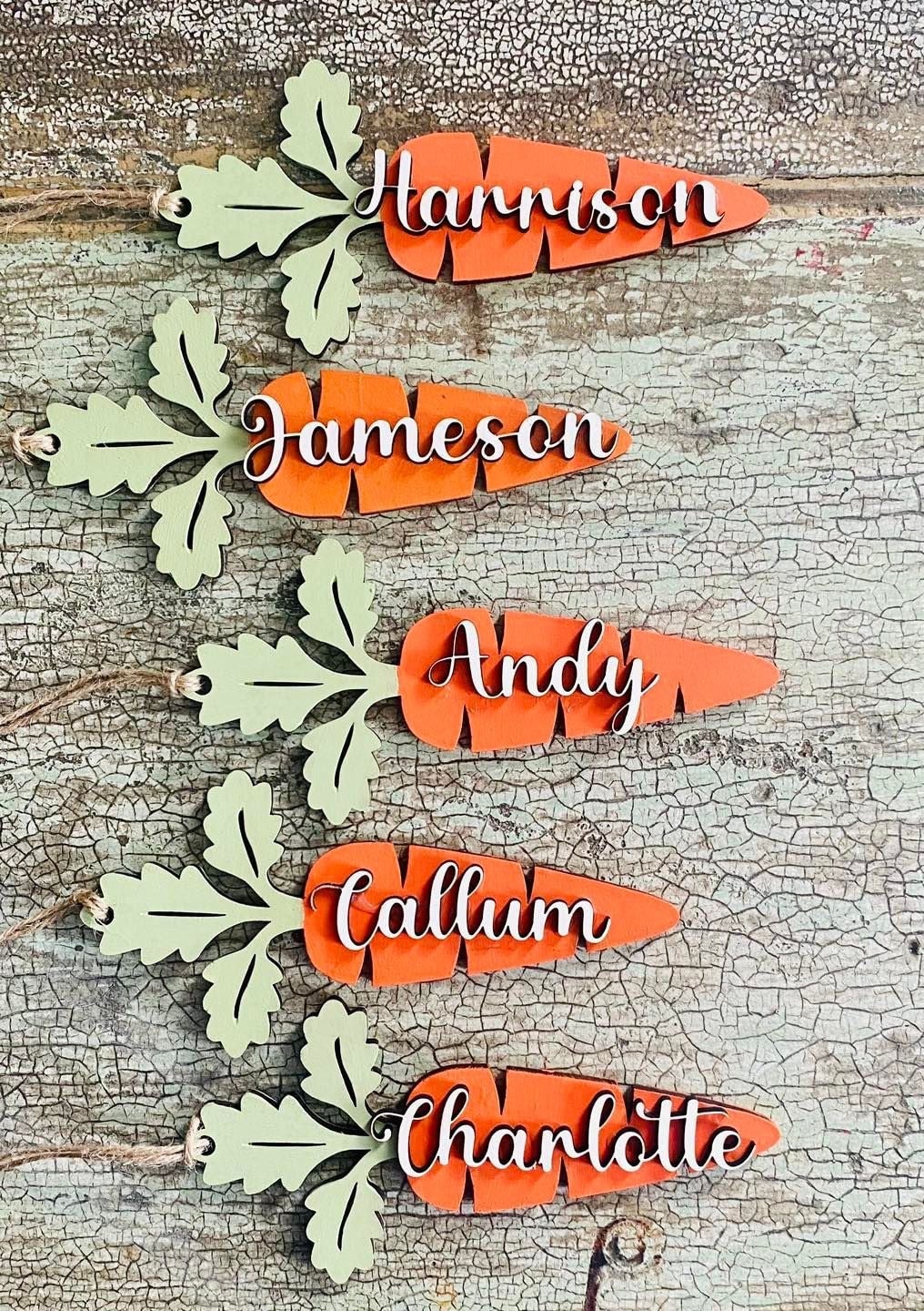 Custom Carrot Name Basket Name Tag | Fresh Vintage Shop